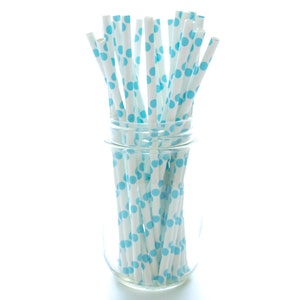 Light Blue Party Straws, Boy Baby Shower Straws, Beach Wedding Straws ...