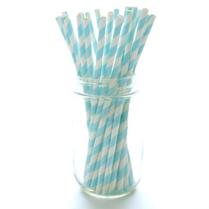 Light Blue Party Straws, Boy Baby Shower Straws, Beach Wedding Straws ...