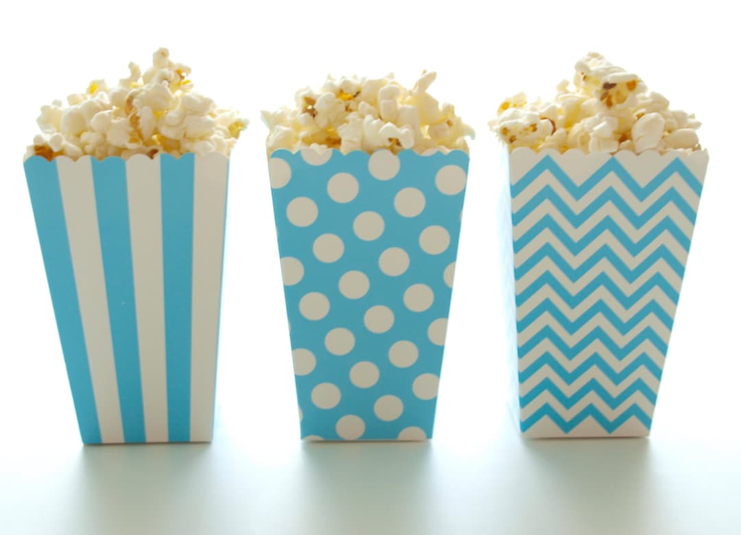 Light Blue Popcorn Boxes (36 Pack) - Mini Popcorn Tubs - Etsy
