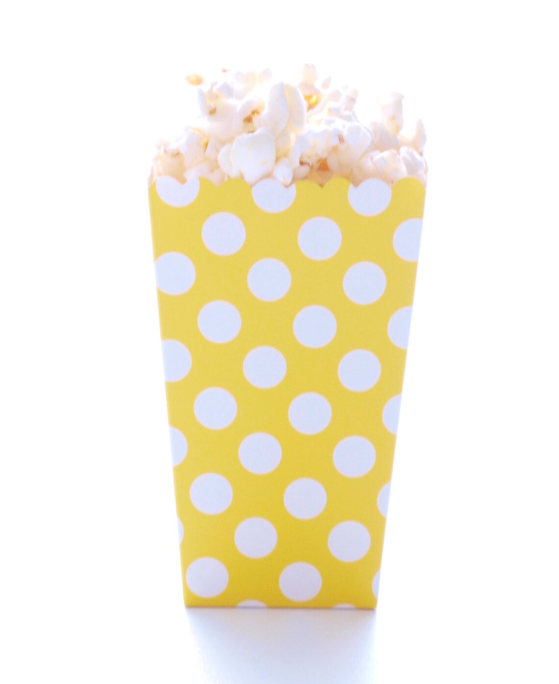 Yellow Polka Dot Popcorn Boxes 12 Pack Scalloped Edge | Etsy