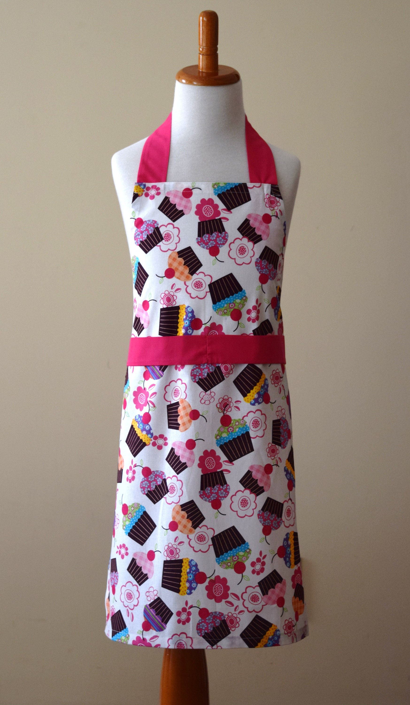 Apron Girls Apron Pink Cupcake Apron Kids Apron Child's - Etsy
