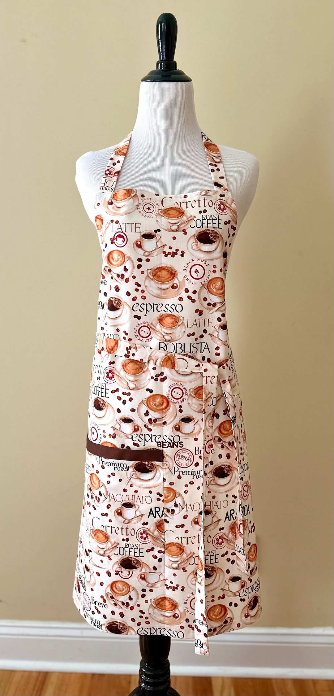 Apron Full Apron Women's Apron Men's Apron Coffee Time Adult Apron ...