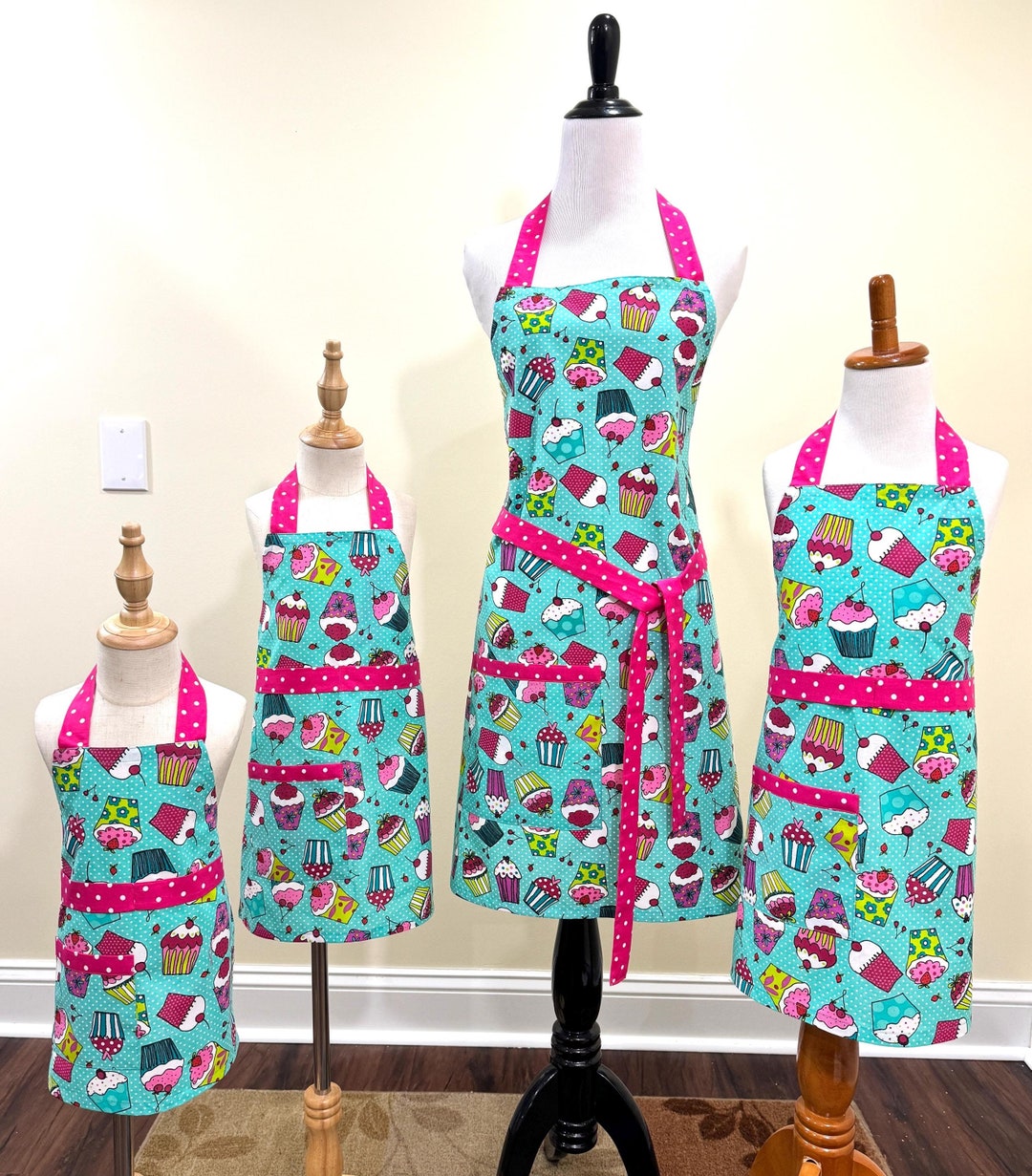 Mommy and Me Apron Set Mother Daughters Apron Set Cup Cake Apron Set ...