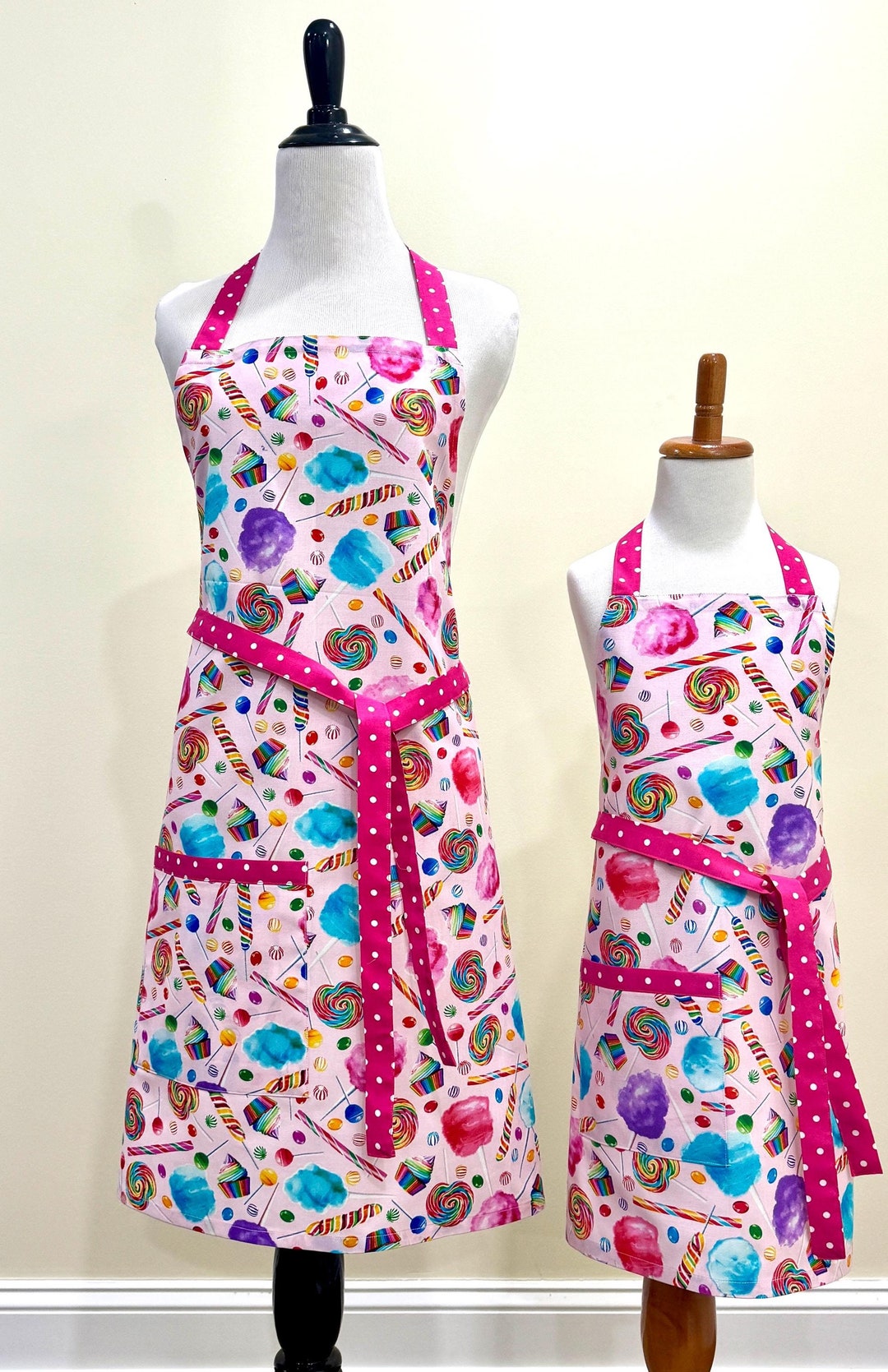 Mommy and Me Apron Set Mother Daughter Apron Set Rainbow Candy Apron ...