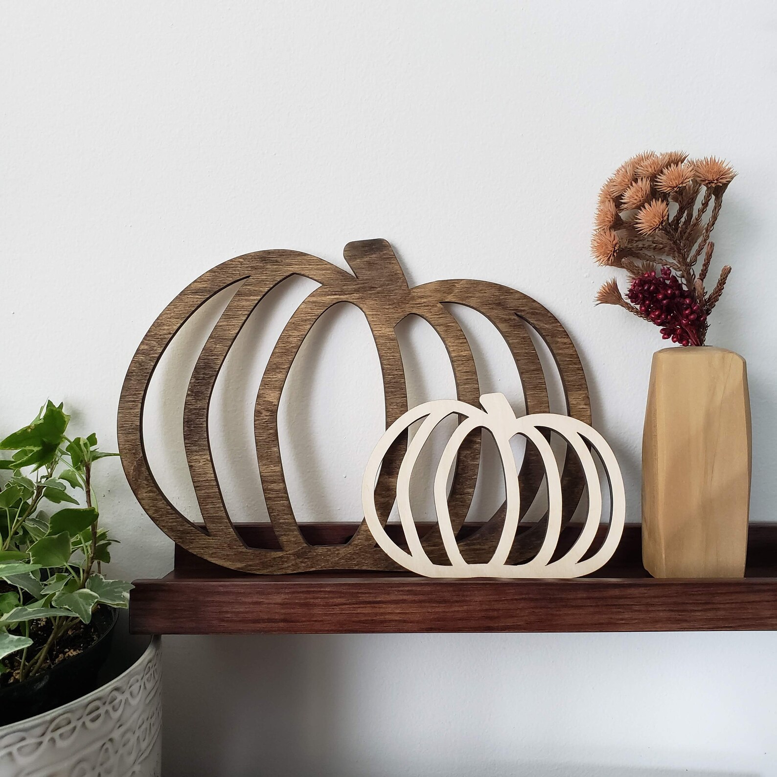 Pumpkin Wall Decor - Set of Two Pumpkins - Halloween Decorations - Fall ...