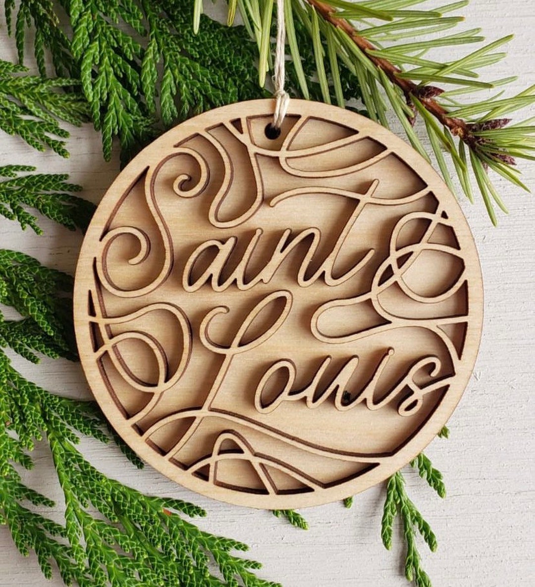 St Louis Script Christmas Ornament - St Louis - Holiday Wine Tag ...