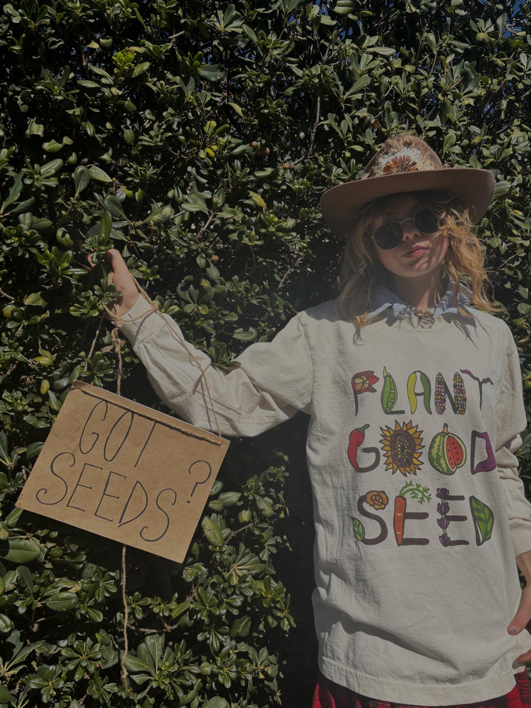 Plant Good Seed Plant Lettering Logo Shirt 100% Recycled Cotton Long ...
