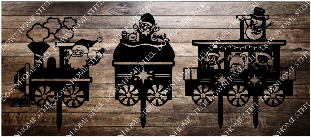 Santa Train Christmas Elf Design Svg/dxf - Downhome Steel Digital ...