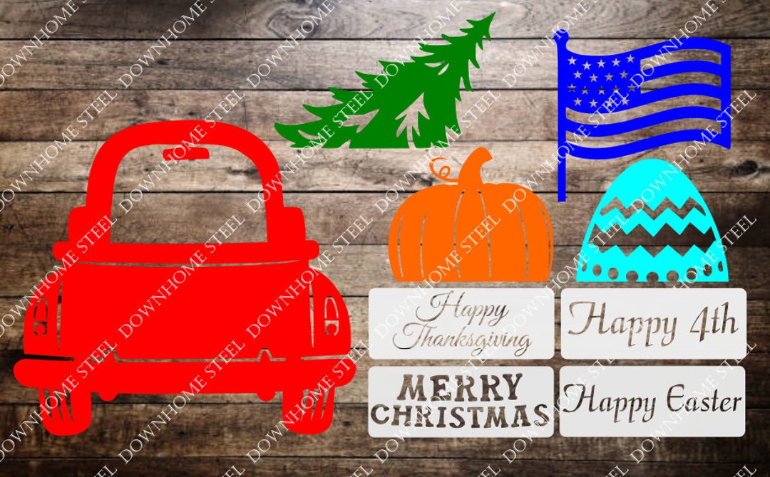 Red Holiday Truck With Changable Designs Svg/dxf - Digital Download ...