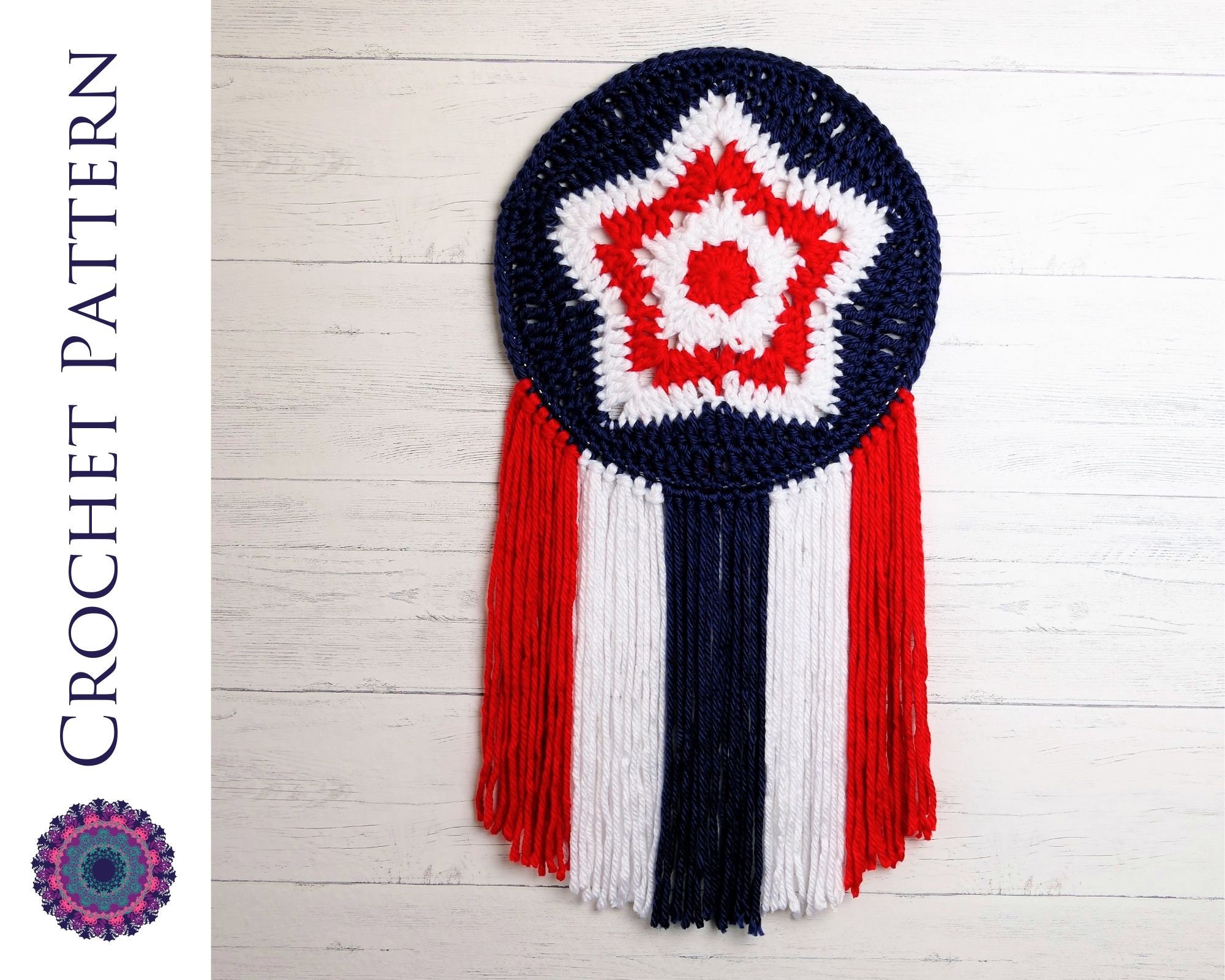 5-point Star Mandala Wall Hanging CROCHET PATTERN - Etsy