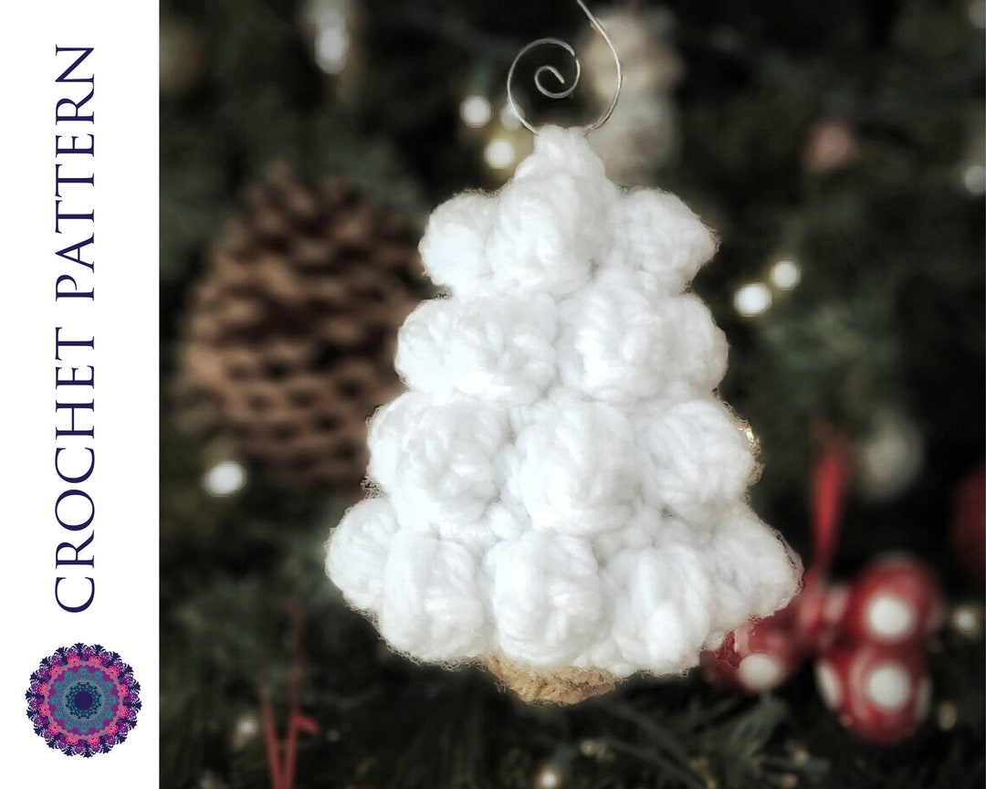Tree Ornament CROCHET PATTERN | Oh Bobble Tree Ornament, Rustic Holiday ...
