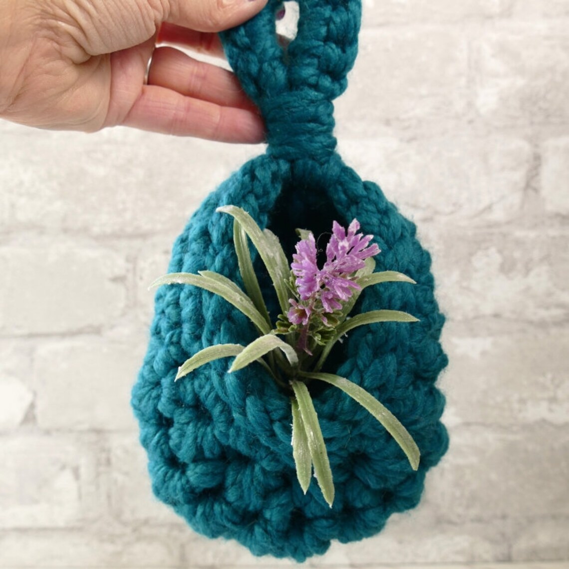 Hanging Teardrop Basket Crochet Pattern: Air Plant Holder (PDF Pattern ...