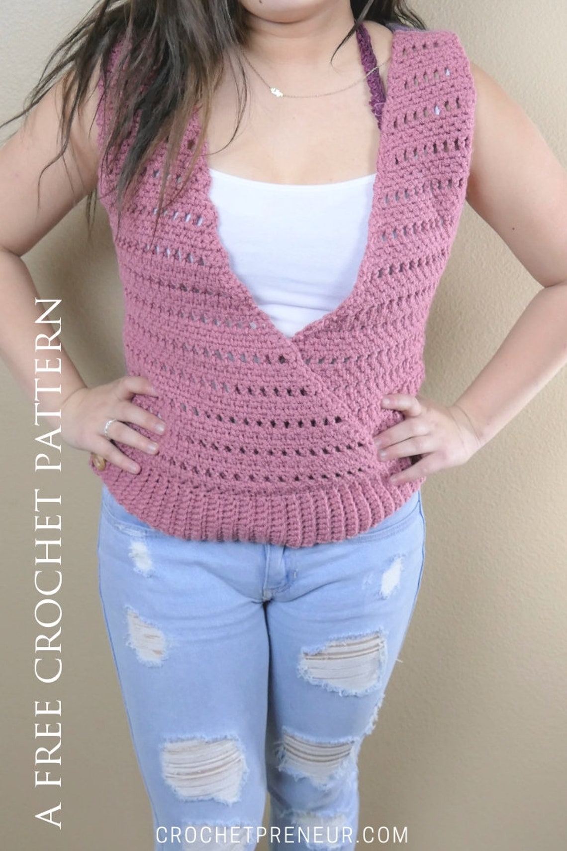 V-neck Sleeveless Top CROCHET PATTERN Reversible Shell Vest | Etsy