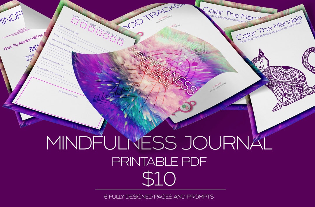 Mindfulness Printable PDF Digital Journal With Coloring Pages and ...