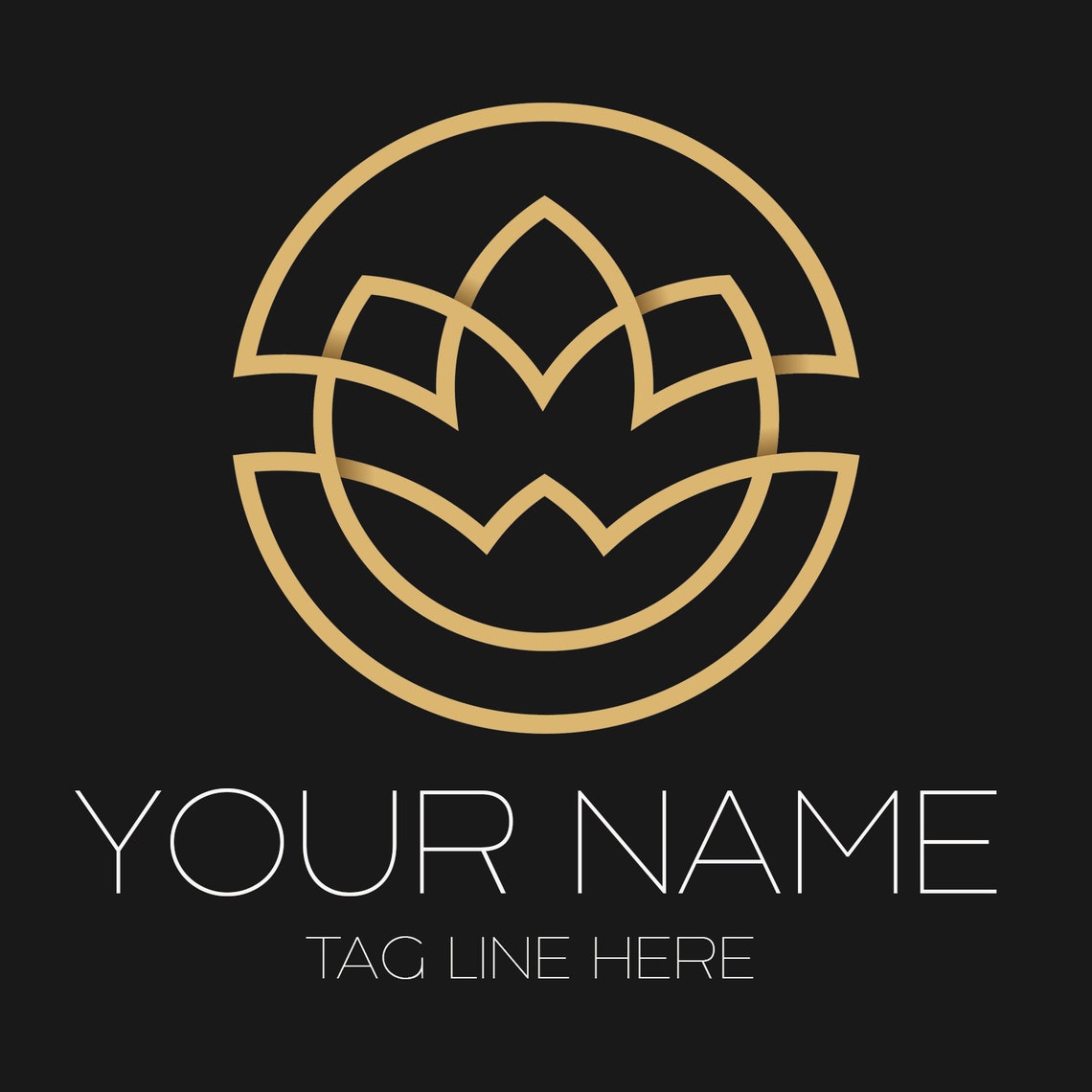 Gold Lotus Pre-made Logo - Etsy