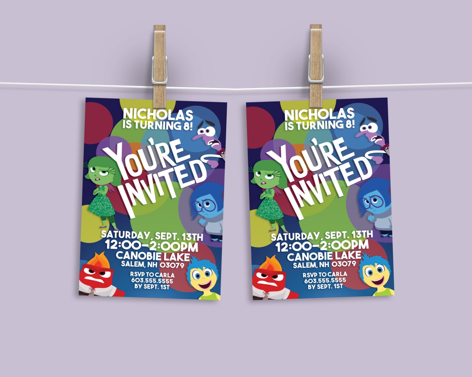 Disney Pixar Inside Out Birthday Party Invitation (Instant Download) - Etsy