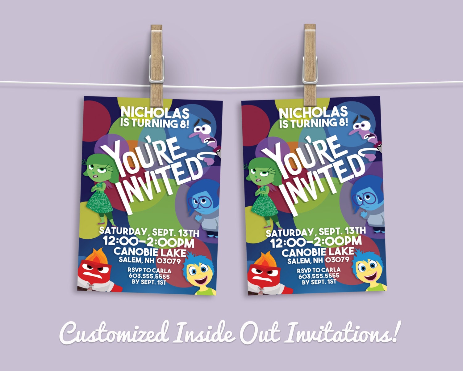 Disney Pixar Inside Out Birthday Party Invitation | Etsy