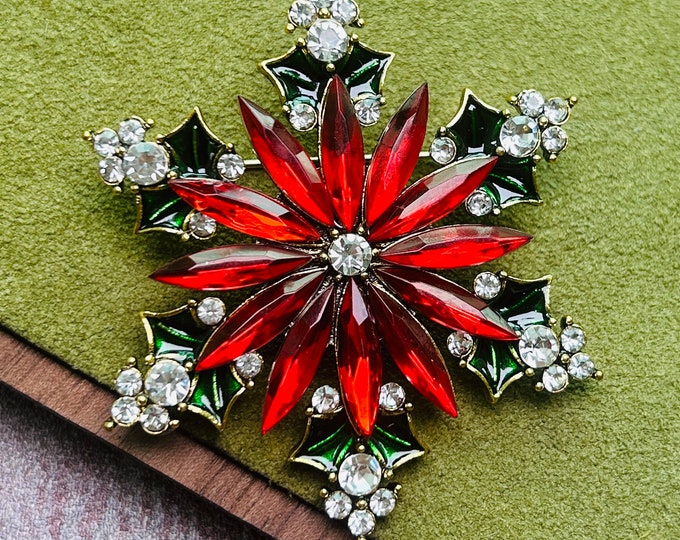 4-colors Vintage Gold Tone Red Purple Enamel Crystal Rhinestone ...