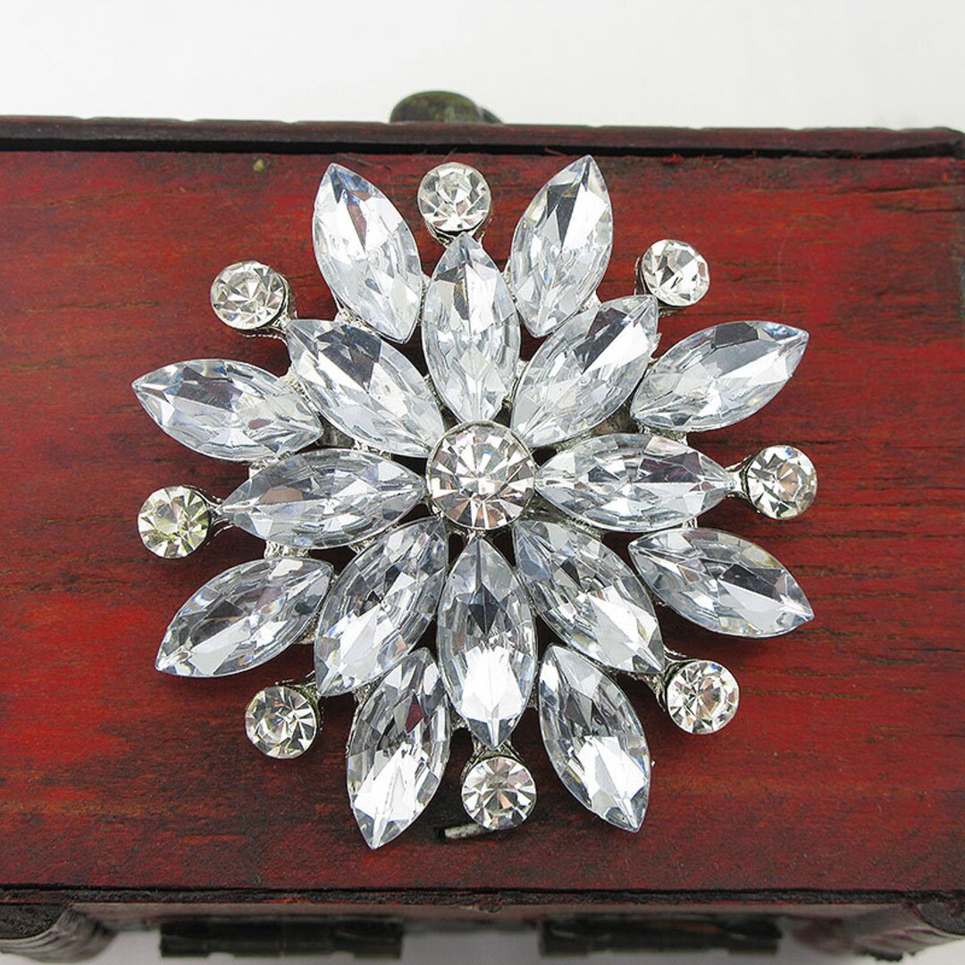 Large Crystal Rhinestone Brooch Pin Wedding Brooch Wedding Favors ...