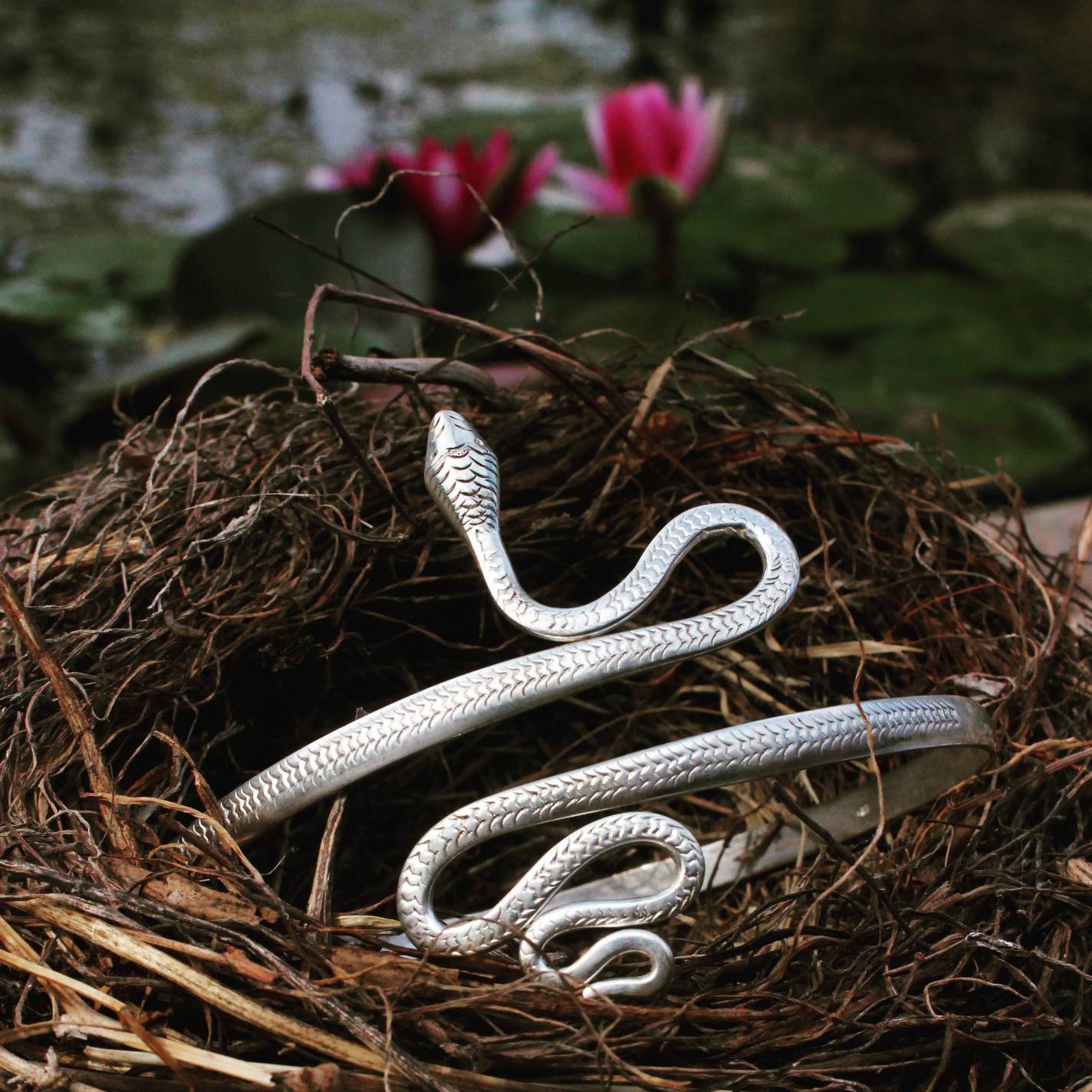 SERPENT Bracelet Silver Plated Jewelry Snake Armlet Snake | Etsy