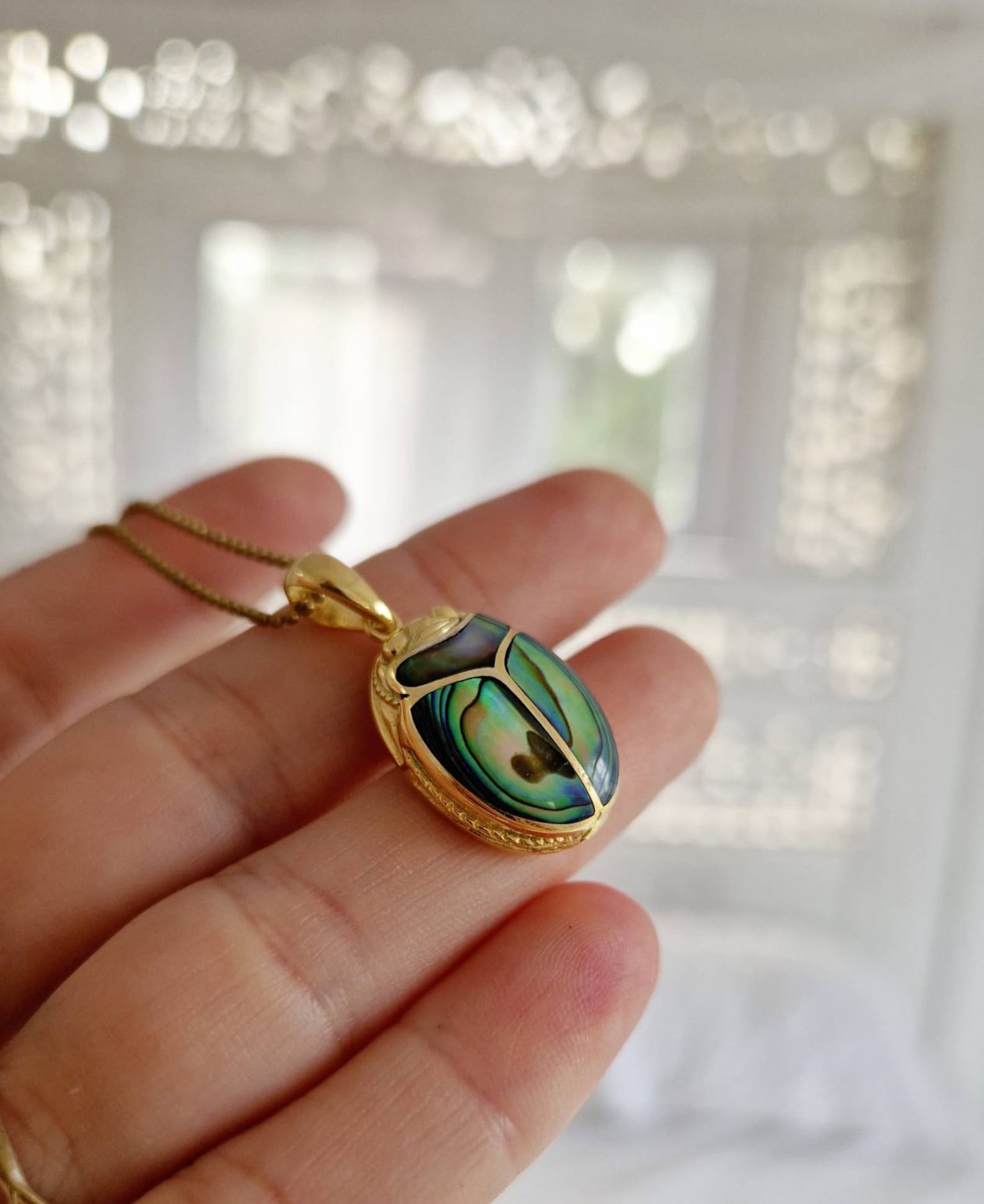 KHEPRI Abalone Scarab, Inlayed Shell Pendant, Carved Scarab, Beetle ...
