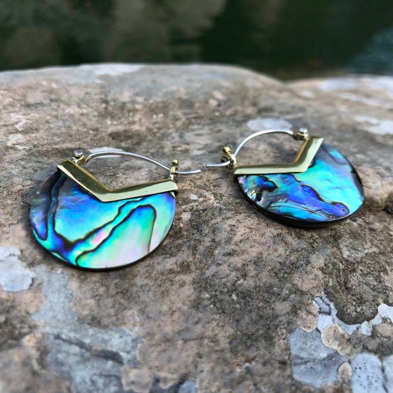 Abalone Earrings - Etsy