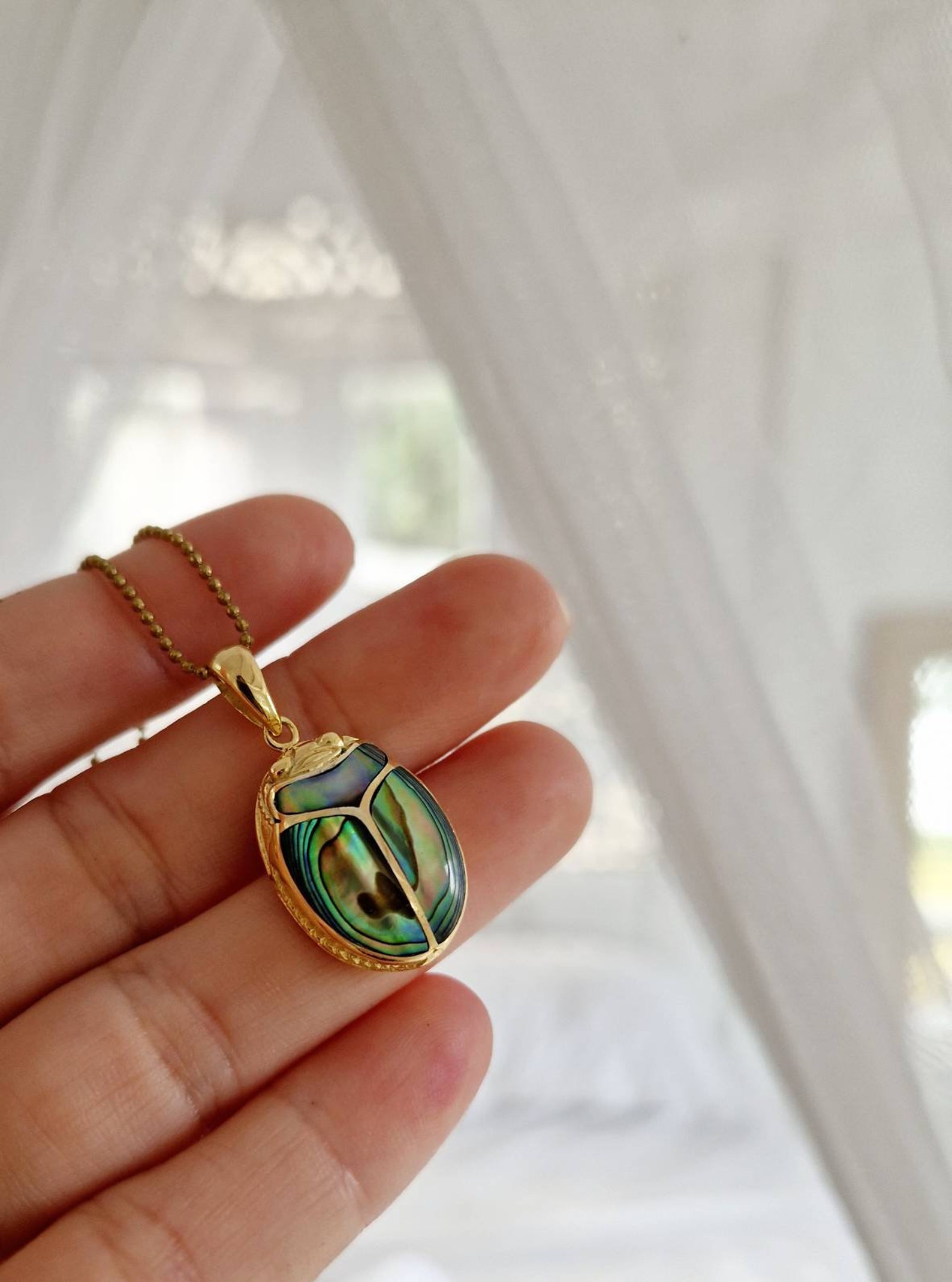 KHEPRI Abalone Scarab, Inlayed Shell Pendant, Carved Scarab, Beetle ...