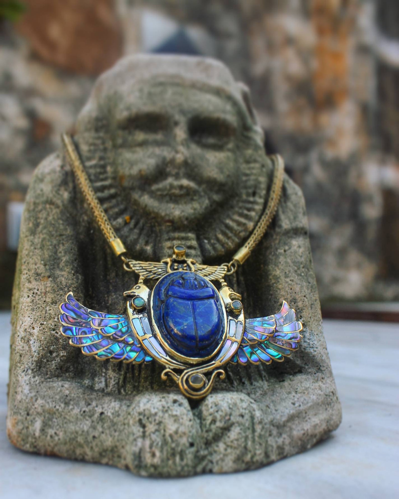 Egyptian Scarab Reproduction Necklace Winged Scarab Hand - Etsy