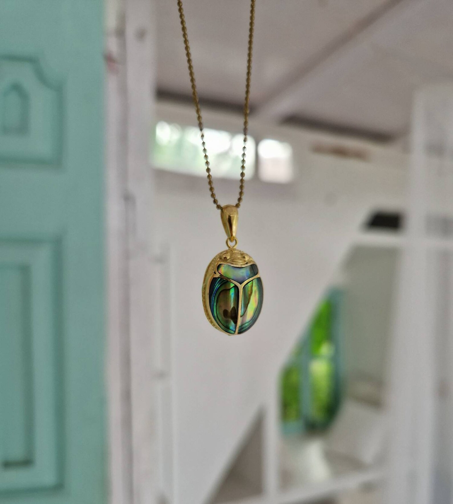 KHEPRI Abalone Scarab, Inlayed Shell Pendant, Carved Scarab, Beetle ...