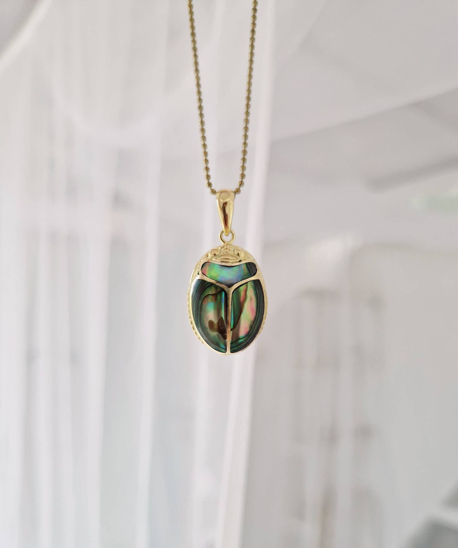 KHEPRI Abalone Scarab, Inlayed Shell Pendant, Carved Scarab, Beetle ...