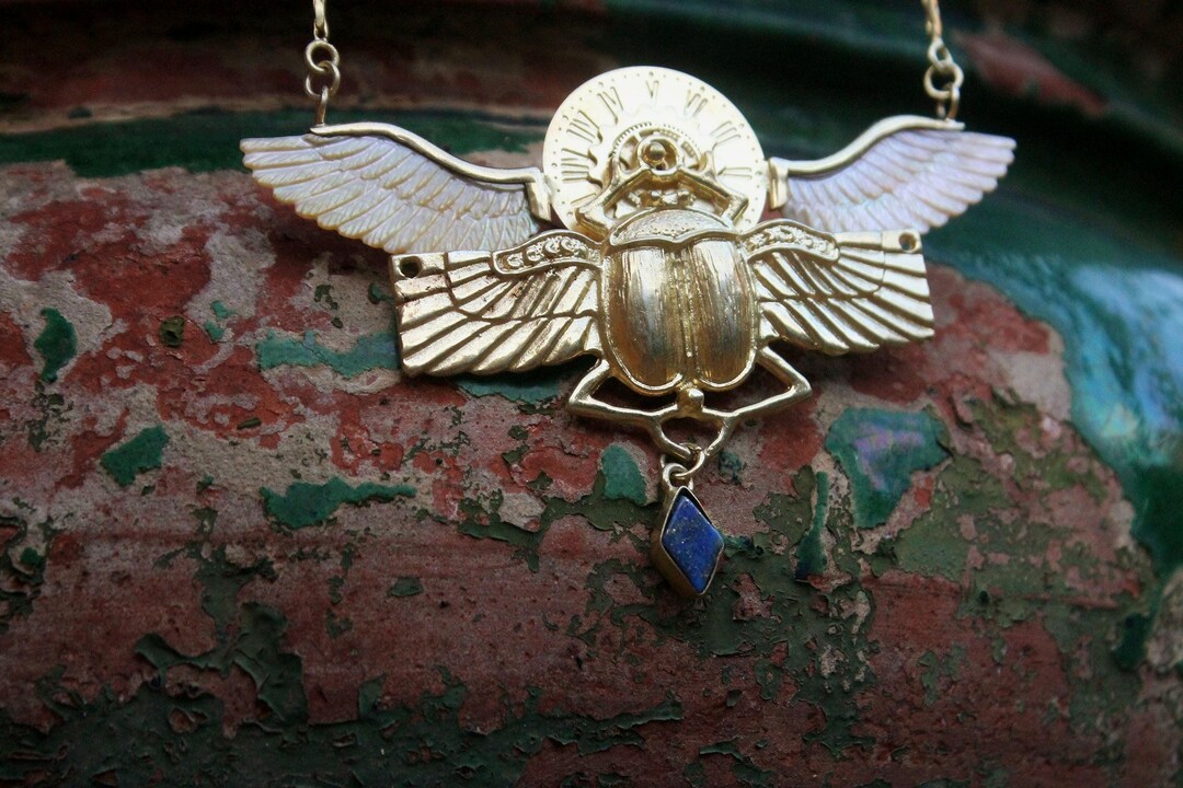Steampunk Scarab Necklace, Egyptian Jewelry , Scarab Jewelry, Kephri ...