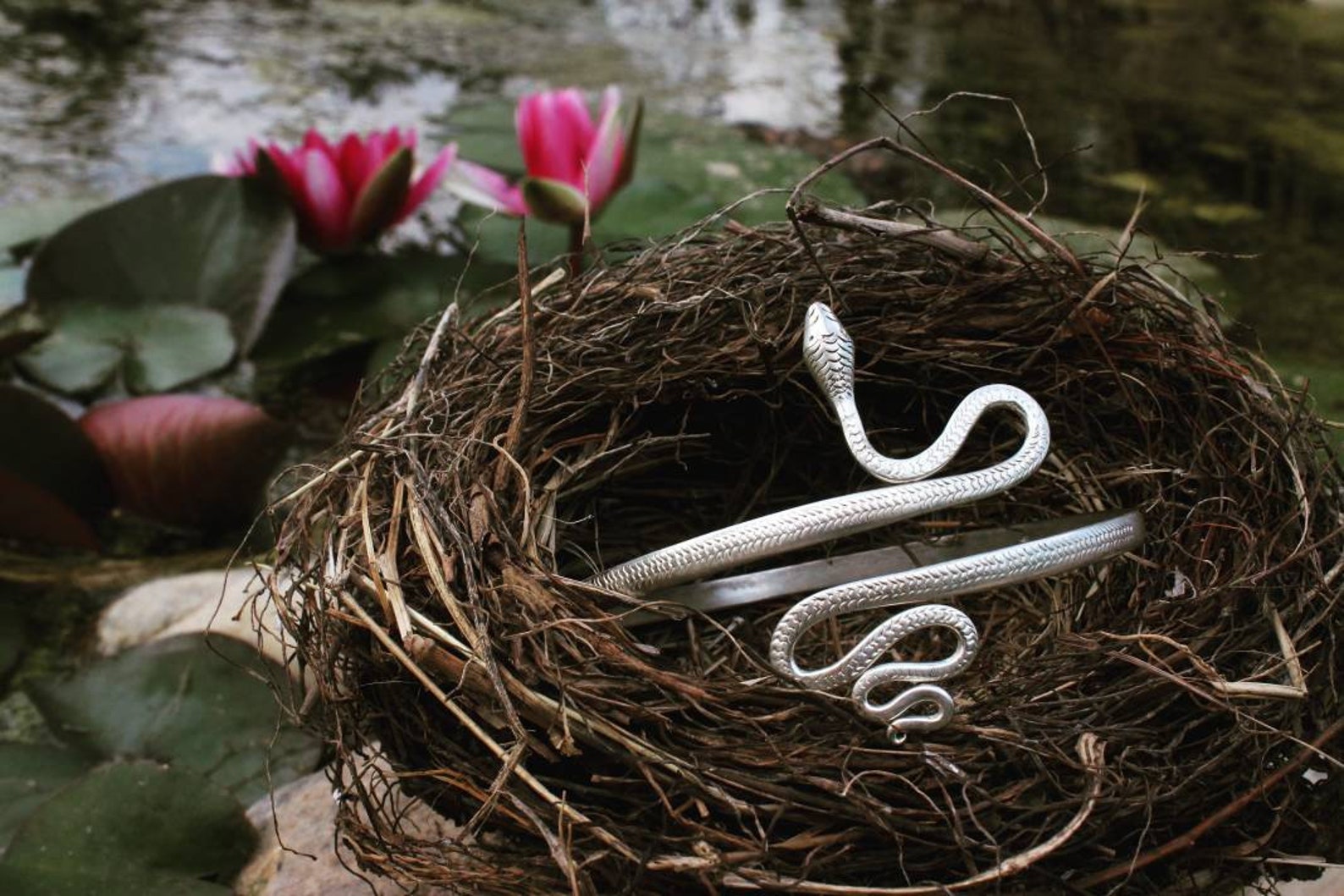 SERPENT Bracelet Silver Plated Jewelry Snake Armlet Snake | Etsy