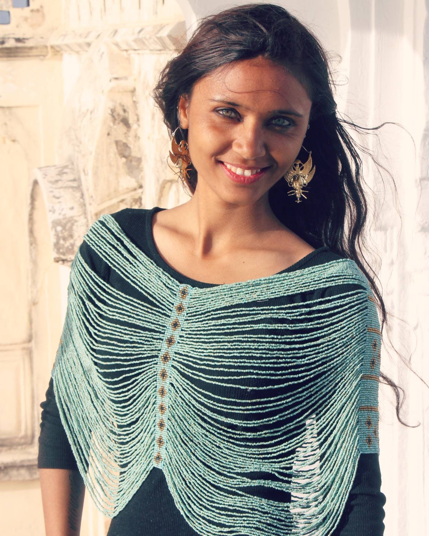 ABUK Turquoise Body jewelry bead shoulder necklace chain - Etsy España