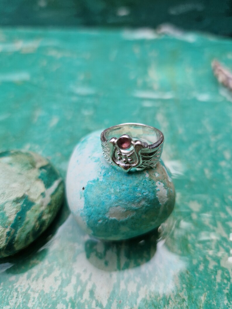 Double Phoenix Bird Egyptian Ring, Pink Tourmaline Ring, 24K Gold ...