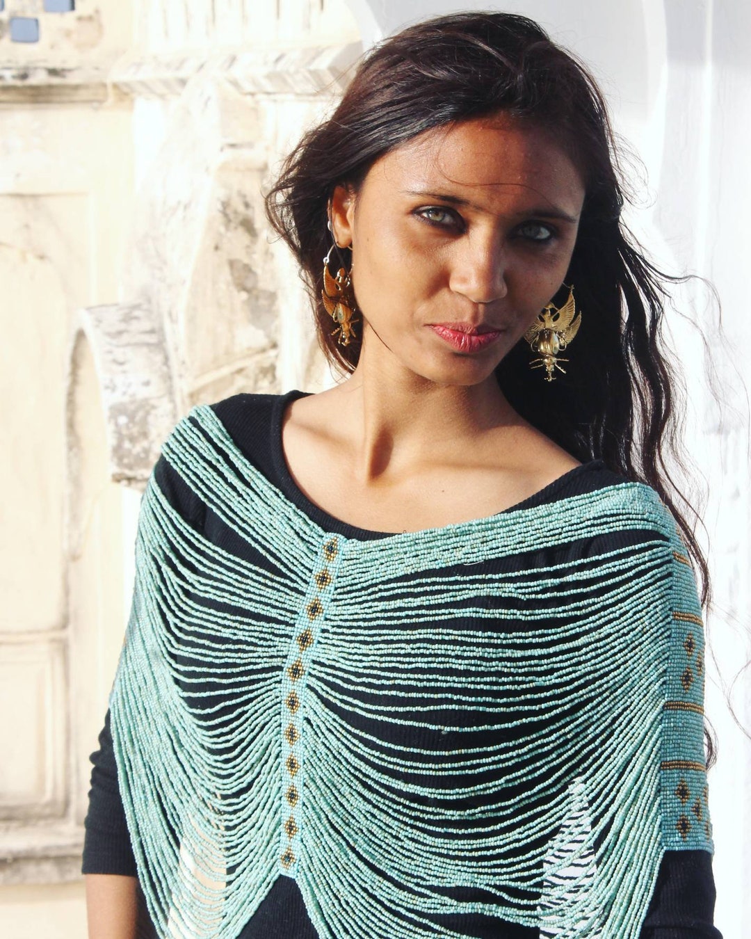 ABUK Turquoise Body jewelry, bead shoulder necklace, chain body jewelry ...