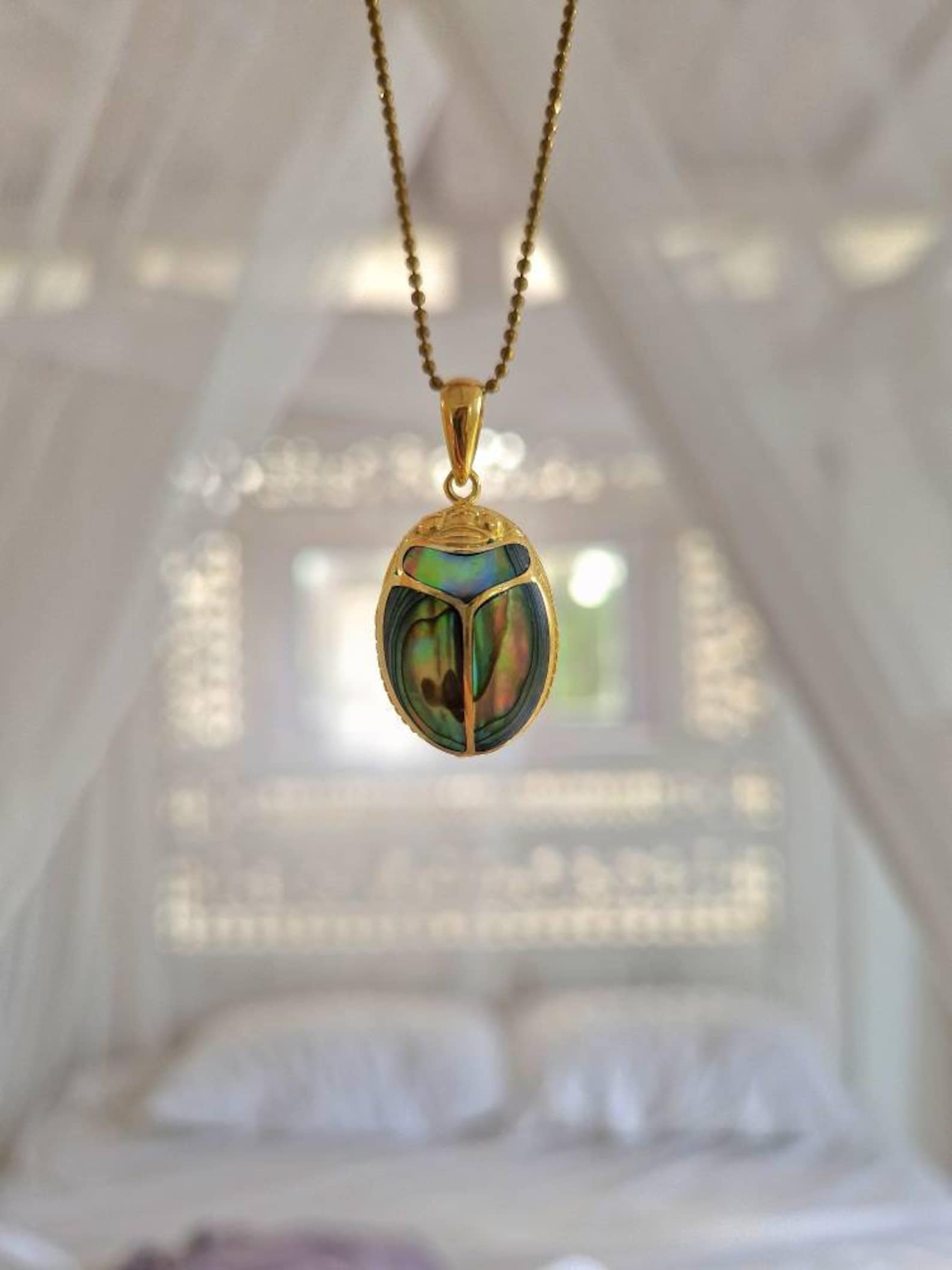 KHEPRI Abalone Scarab, Inlayed Shell Pendant, Carved Scarab, Beetle ...
