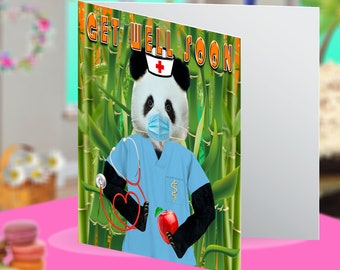 Panda Get Well Card | Etsy