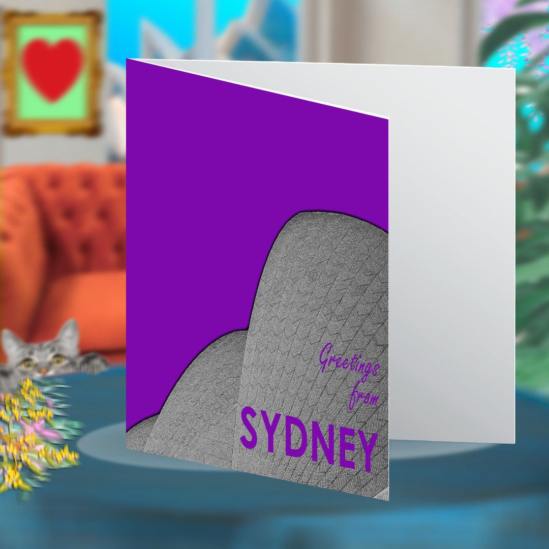 Sydney Opera House Greetings From Sydney Purple Sydney - Etsy