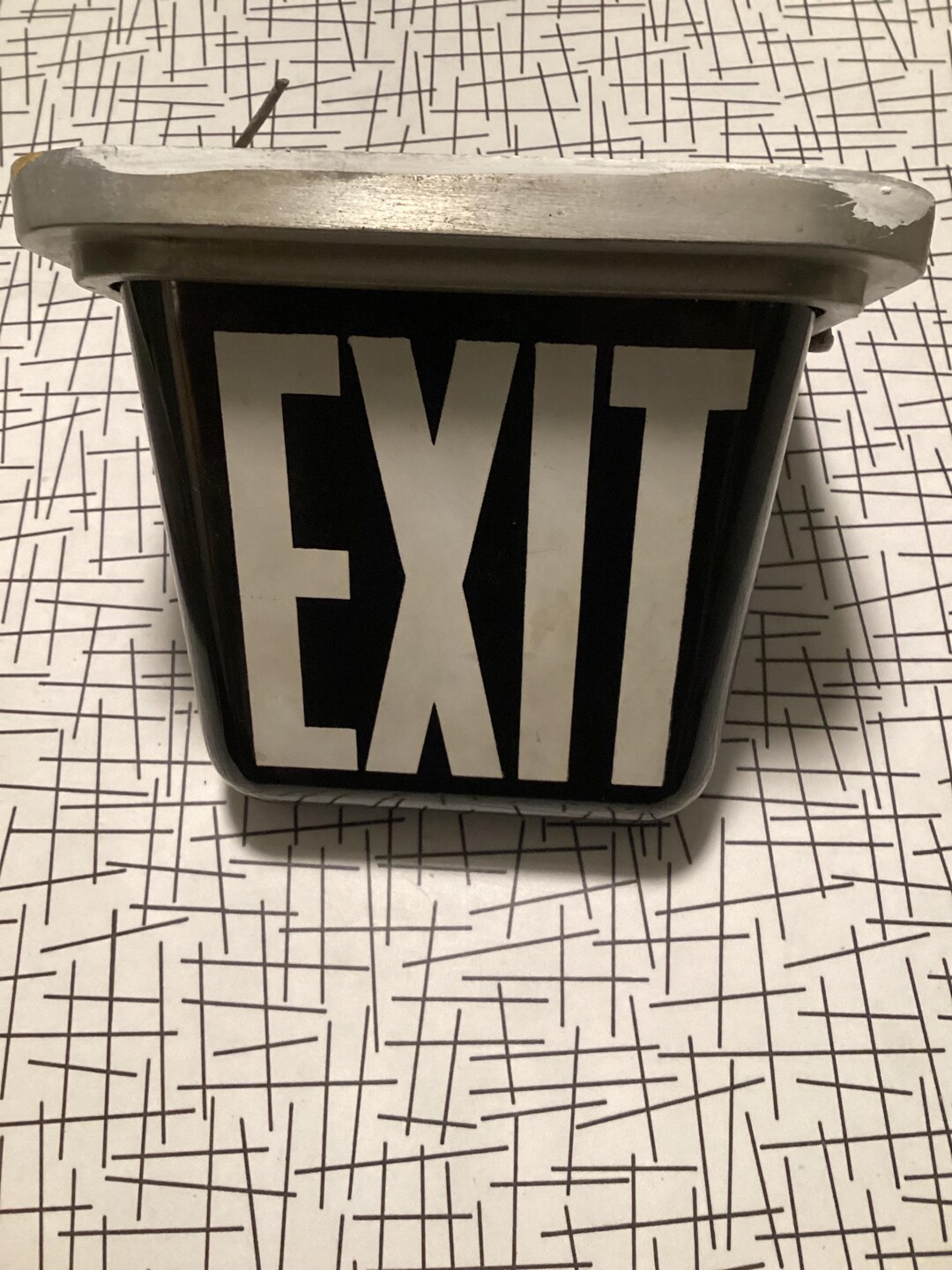 Vintage Green Glass Exit Sign - Etsy
