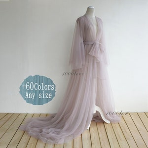 Custom Sheer Tulle Dress Formal Evening Dresses, Flare Sleeve Photo ...