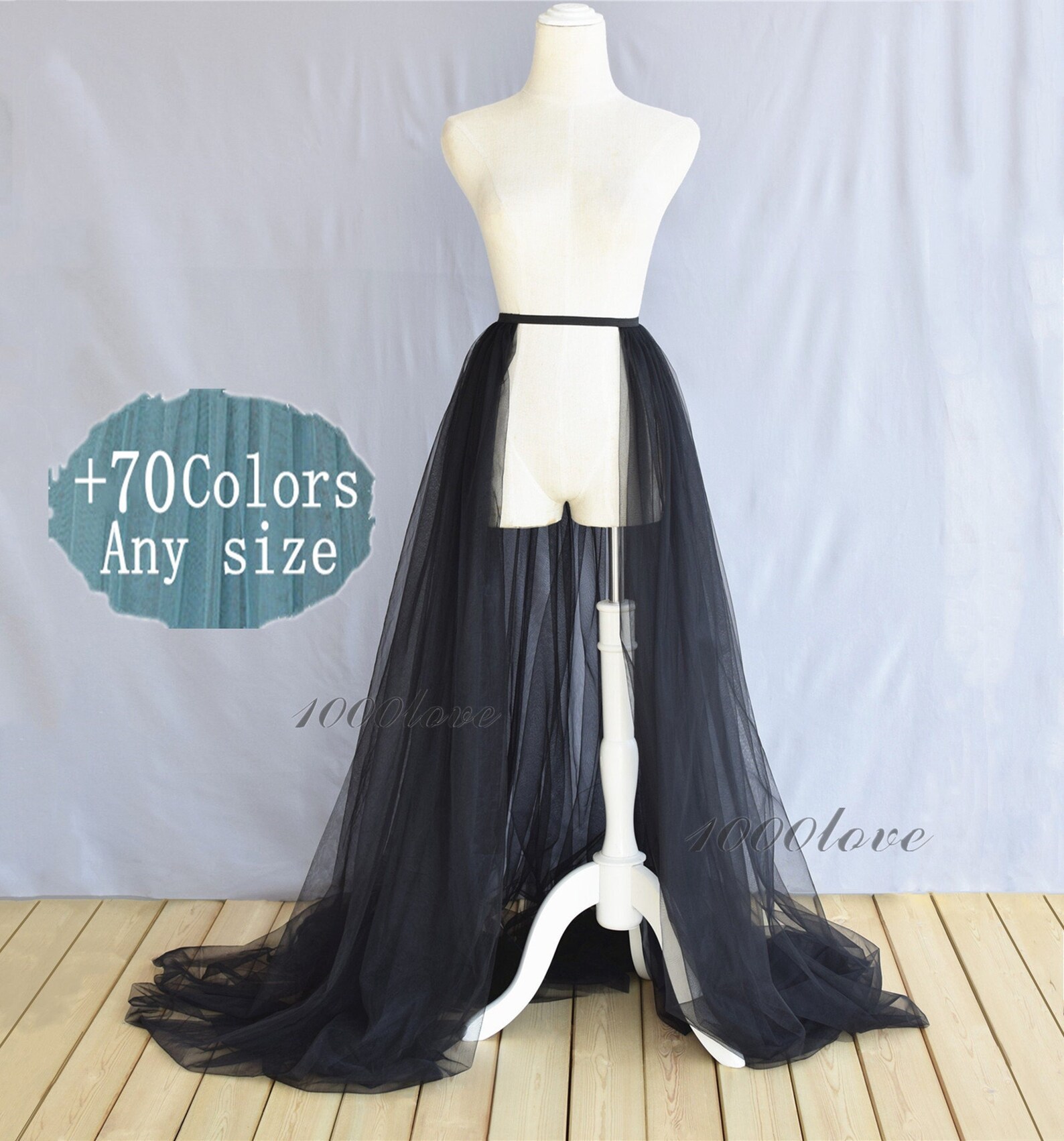 Black Softest Detachable Overskirt One Layer Two Layer or | Etsy