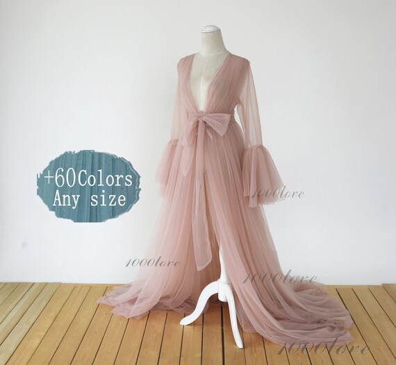 Custom Sheer tulle dress formal evening dresseslong sleeves | Etsy