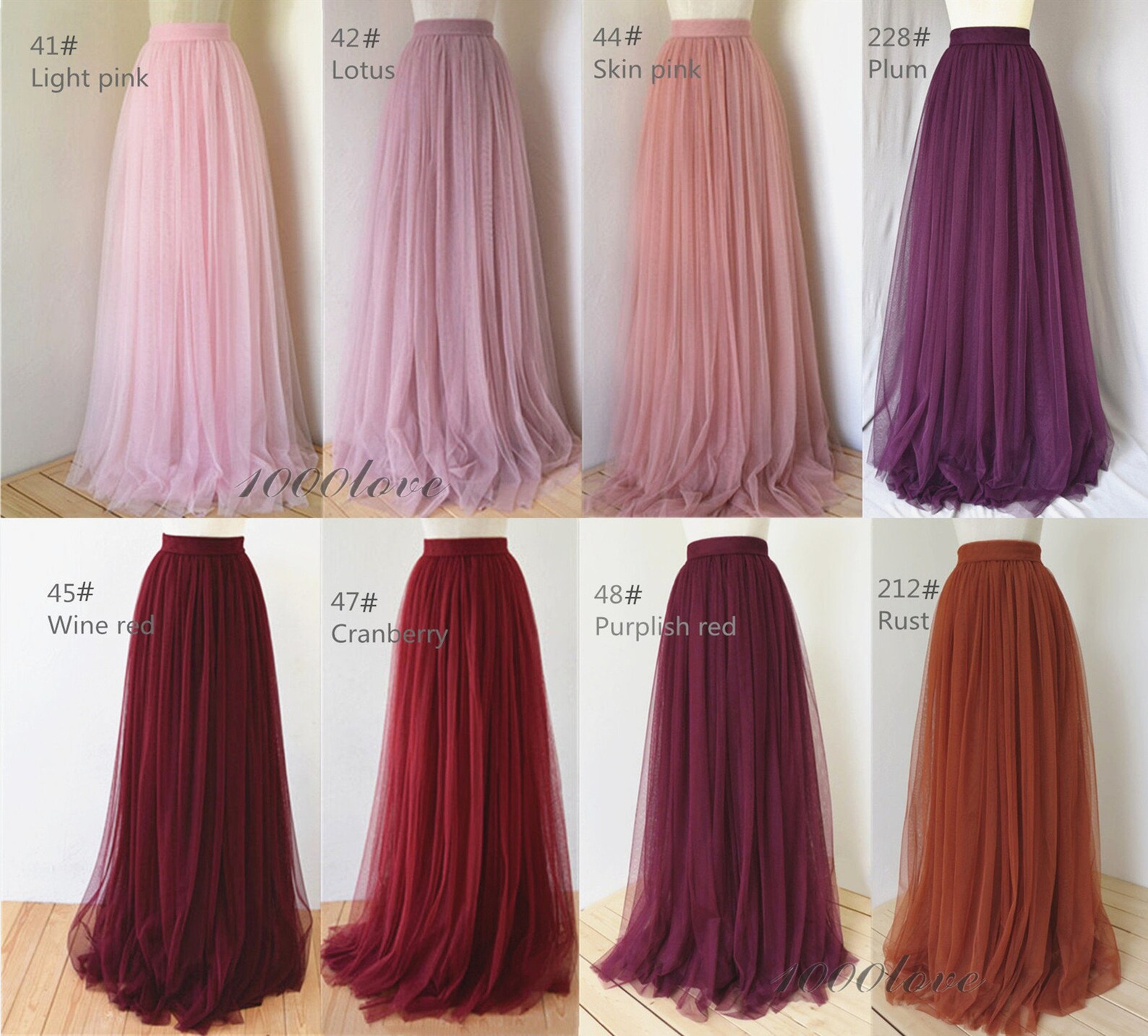 Sample of the Tulle Color Sample of Tullecolor Card of the | Etsy