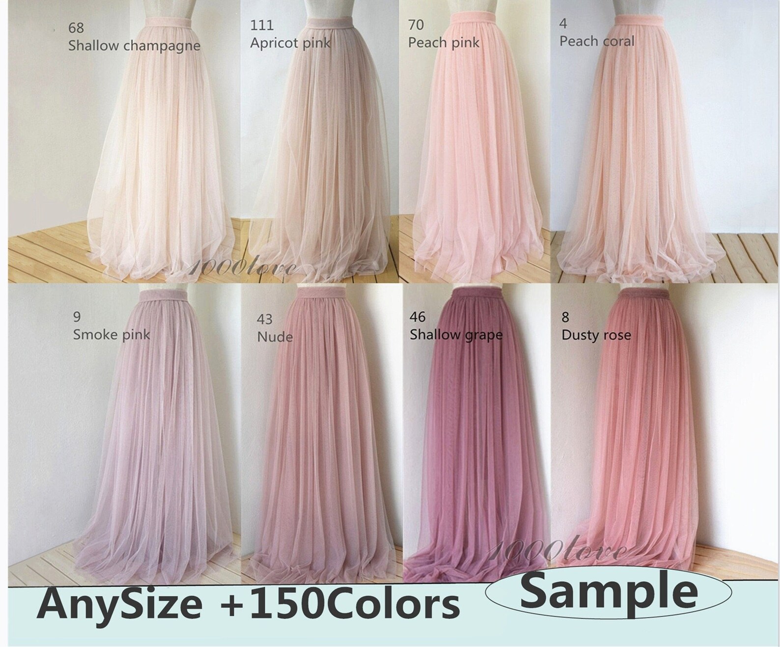 Sample of the Tulle Color Sample of Tullecolor Card of the | Etsy