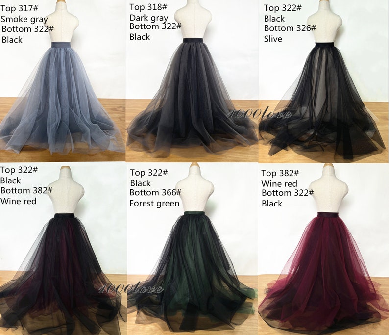 Mixture 3 Color Long Maxi Tulle Skirt With a Long Train,evening Skirt ...