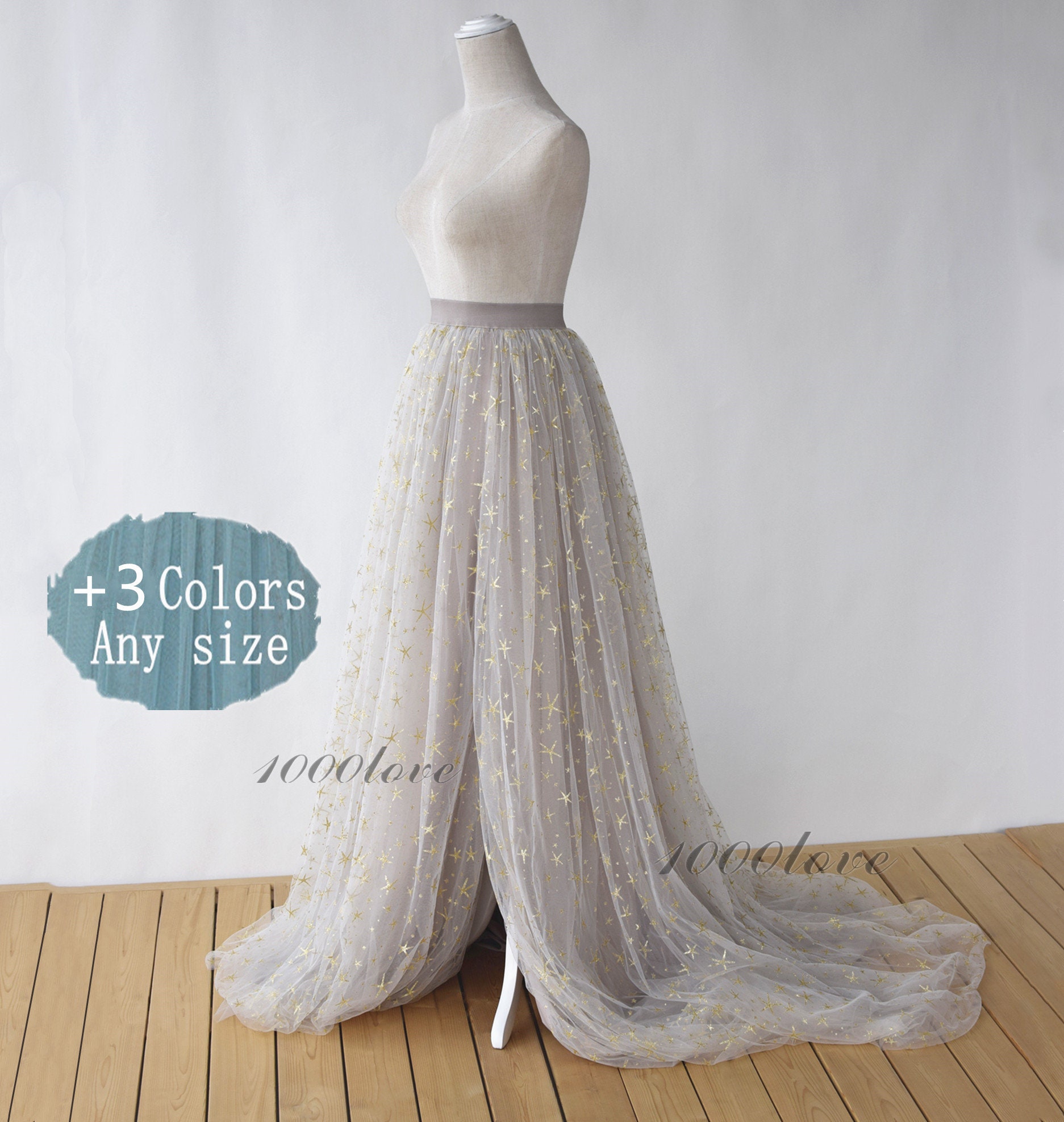 Sparkle Tulle Skirt, Long Maxi Tulle Train Skirt, Shimmering Bridesmaid ...