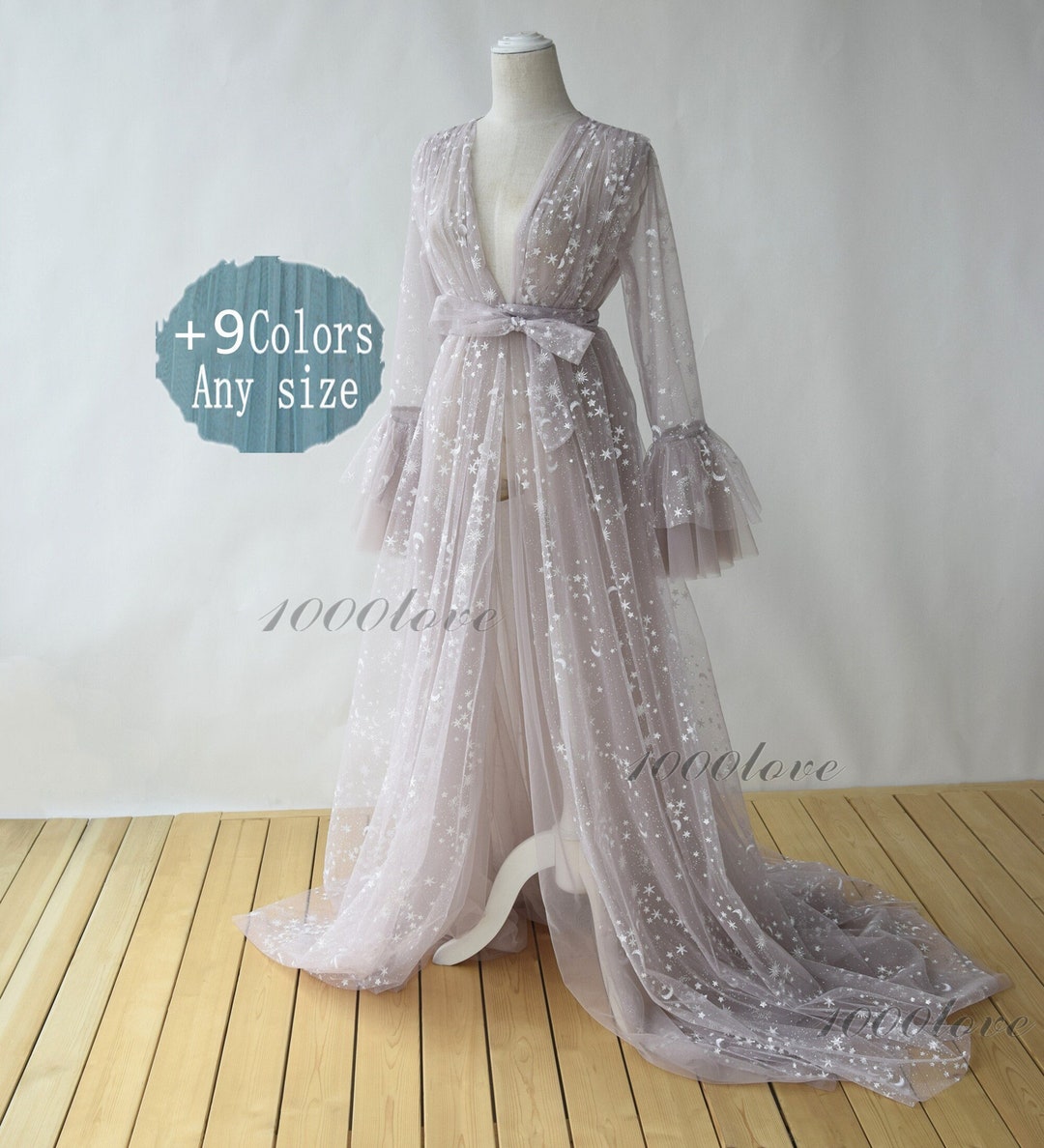 Sparkle Sheer Tulle Evening Dresses,long Sleeves Photo Shoot Tulle ...