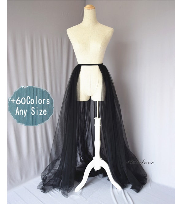 Black softest detachable overskirt one layer two layer or | Etsy