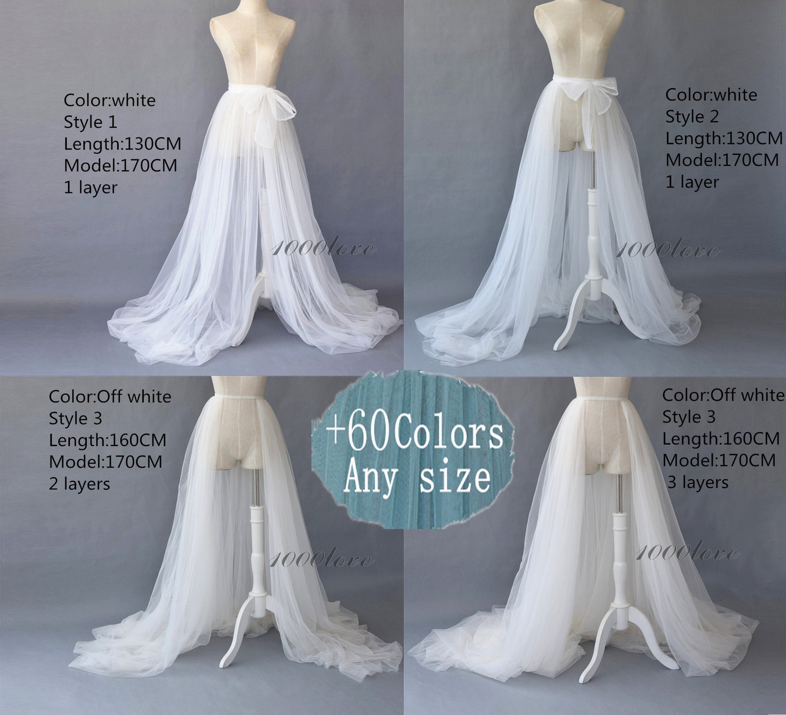 White Detachable Overskirt One Layer Two Layer or Three Layer - Etsy