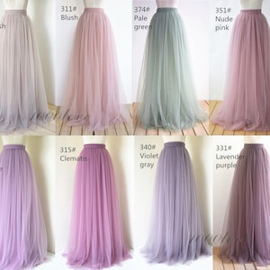 Mixture 3 Color Tulle Skirt With a Long Train,evening Skirt, Bridesmaid ...